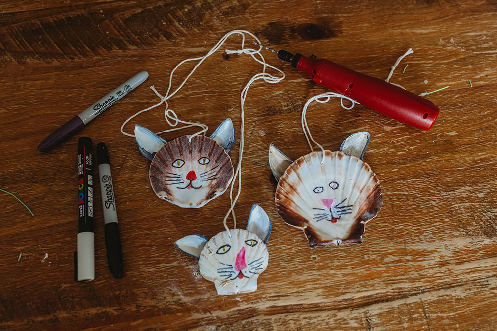 Cat Shell Ornaments - forage|create|love
